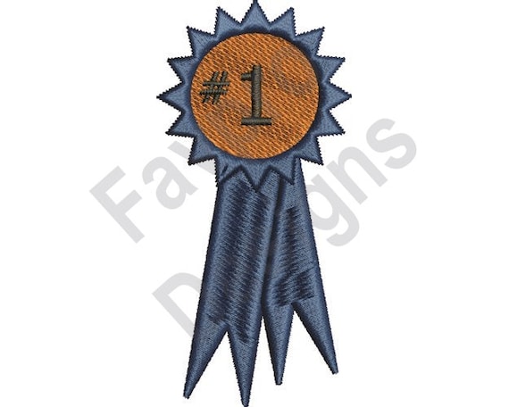 Blue Ribbon Machine Embroidery Design | Etsy