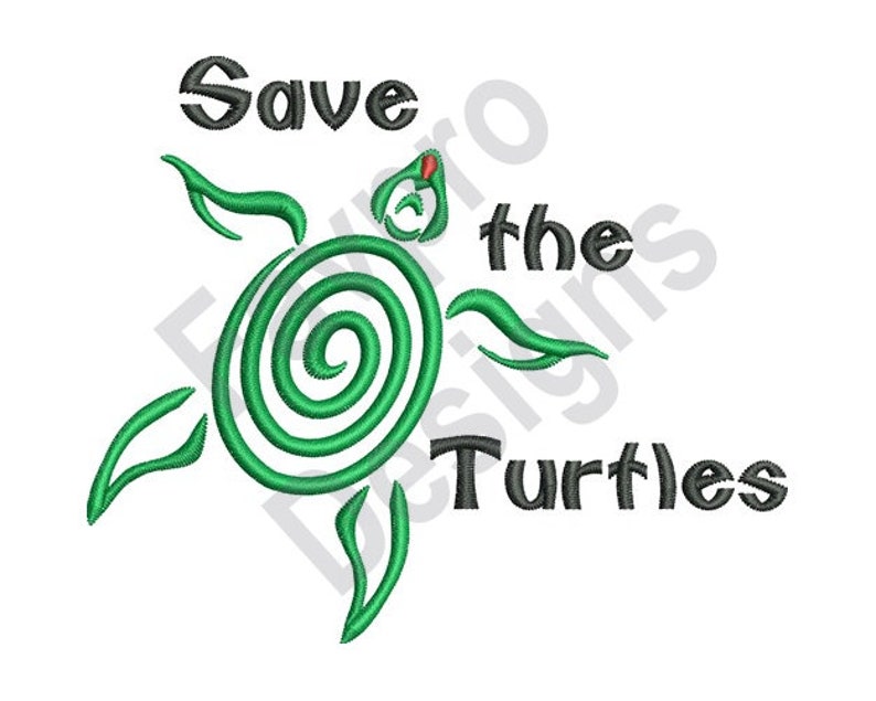 Save the Turtles Machine Embroidery Design | Etsy
