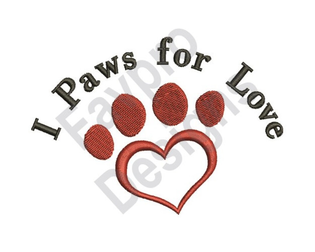 Paws for Love Machine Embroidery Design - Etsy