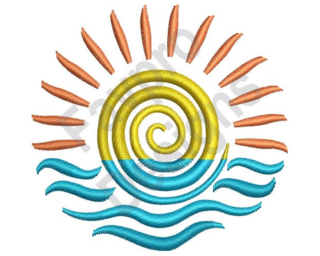 Sun Water Swirl - Machine Embroidery Design - Etsy