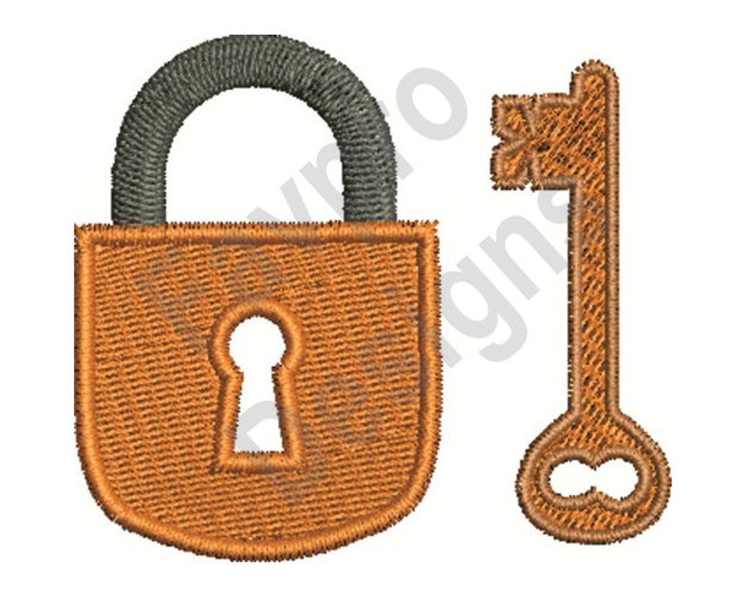 Lock and Key - Machine Embroidery Design - Etsy