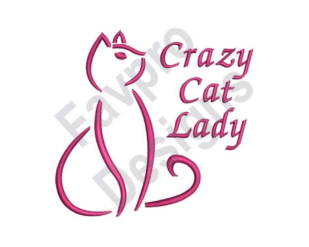 Cat Lady - Machine Embroidery Design - Etsy