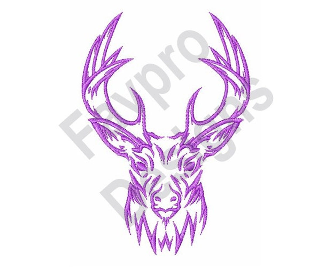 Elk Outline Machine Embroidery Design - Etsy