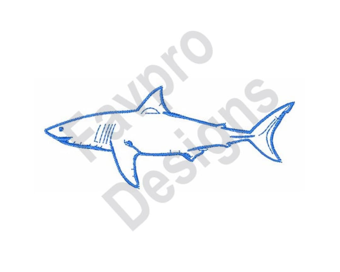 Great White - Machine Embroidery Design - Etsy