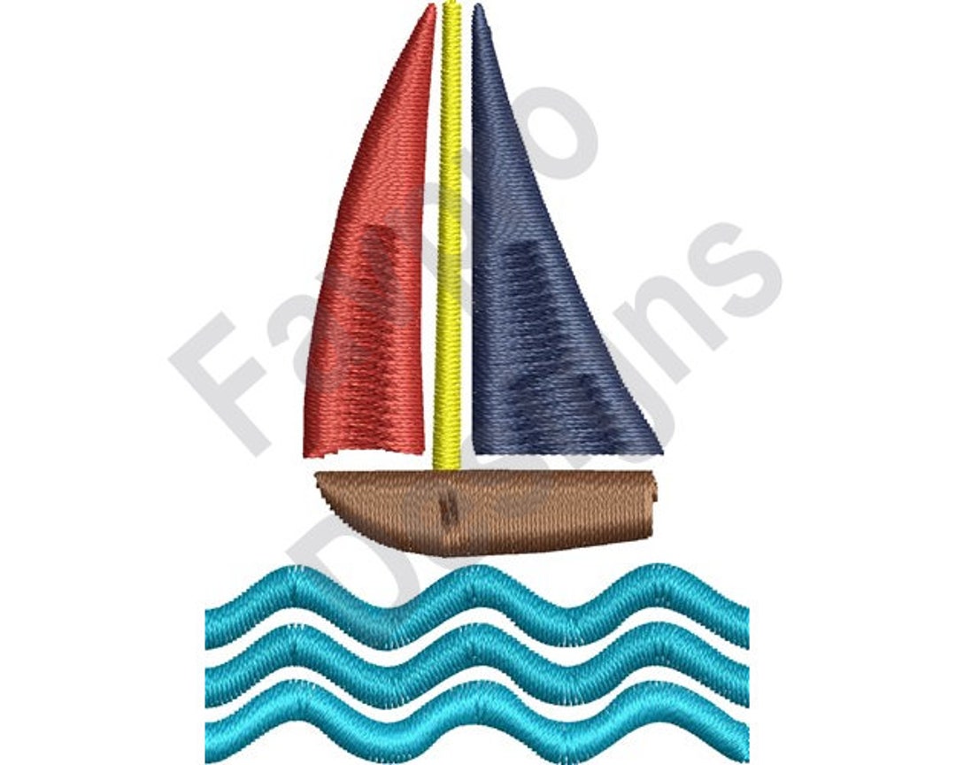 Sailboat Machine Embroidery Design - Etsy