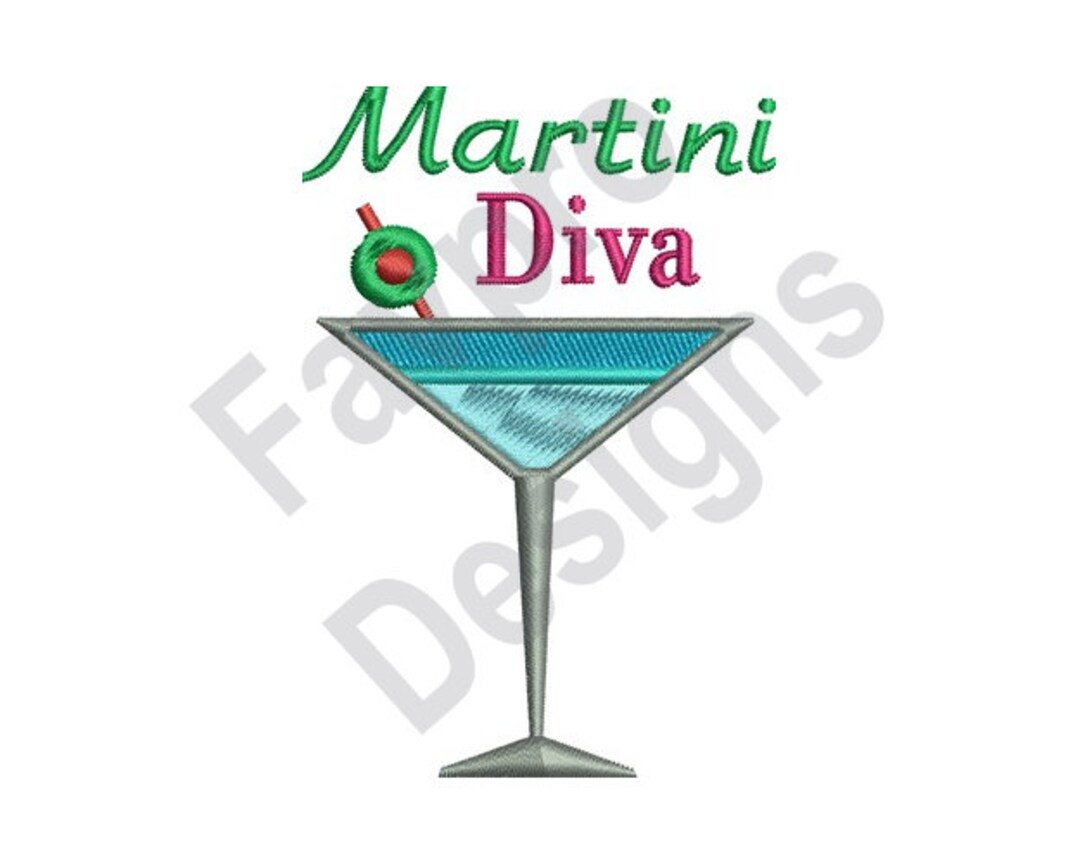 Martini Diva Machine Embroidery Design - Etsy