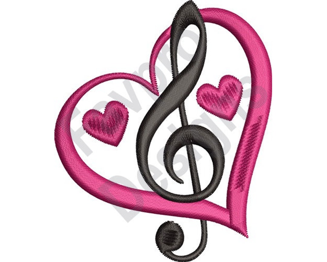 Musical Heart - Machine Embroidery Design - Etsy