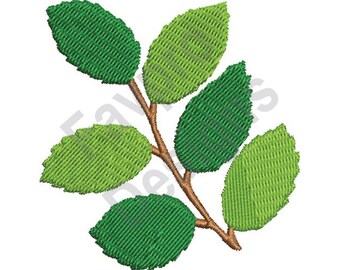 Flower Embroidery Design. Leaf Embroidery Design. Branch With Leaves ...