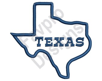 Embroitique Texas Calligraphy Fancy Script USA United States Machine ...
