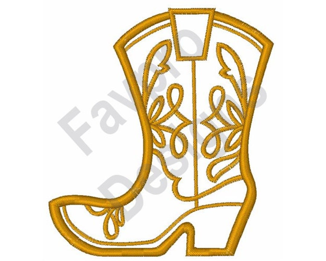 Western Boot - Machine Embroidery Design - Etsy
