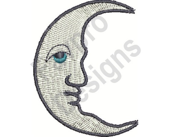 Crescent Moon Machine Embroidery Design - Etsy