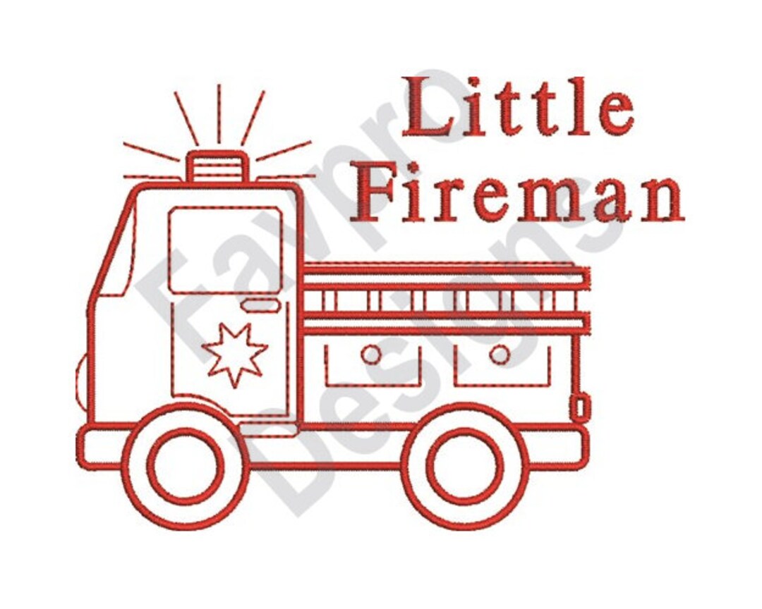 Little Fireman - Machine Embroidery Design - Etsy