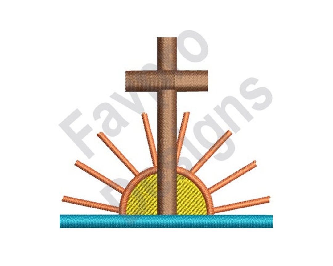 Cross Sunrise - Machine Embroidery Design - Etsy