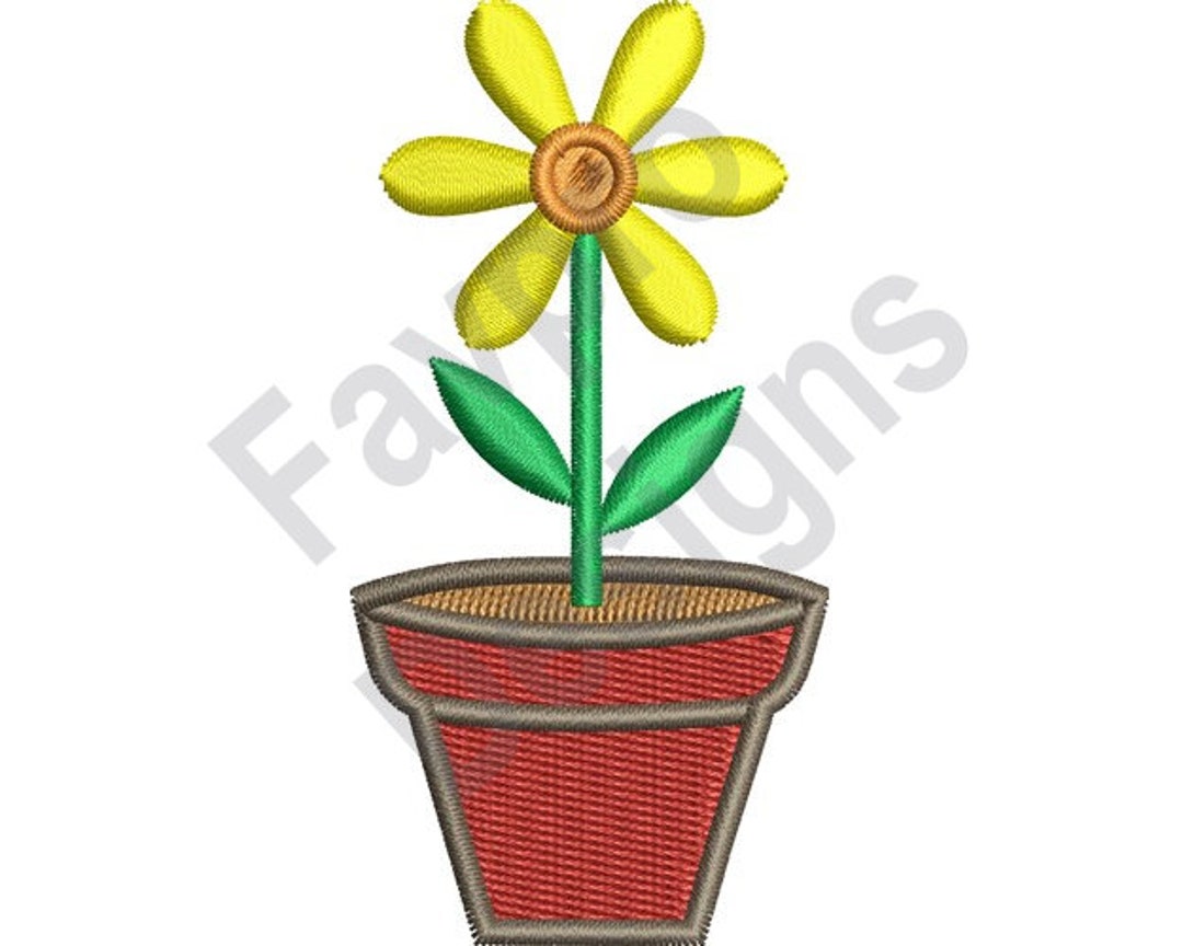 Planted Flower - Machine Embroidery Design - Etsy