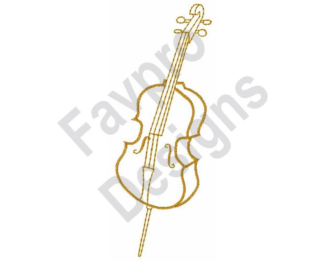 Cello Outline - Machine Embroidery Design - Etsy
