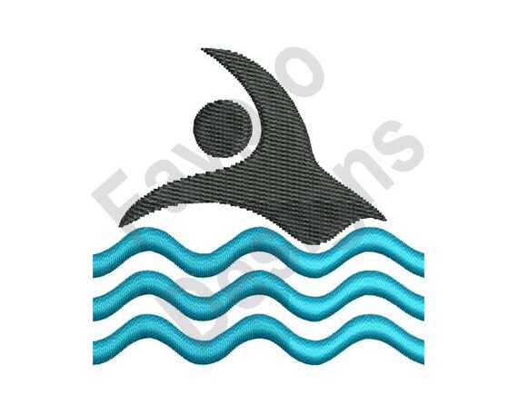 Swimmer Waves Machine Embroidery Design | Etsy