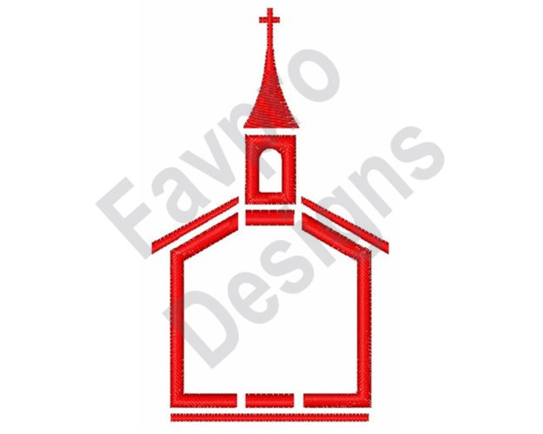 Church Outline - Machine Embroidery Design - Etsy