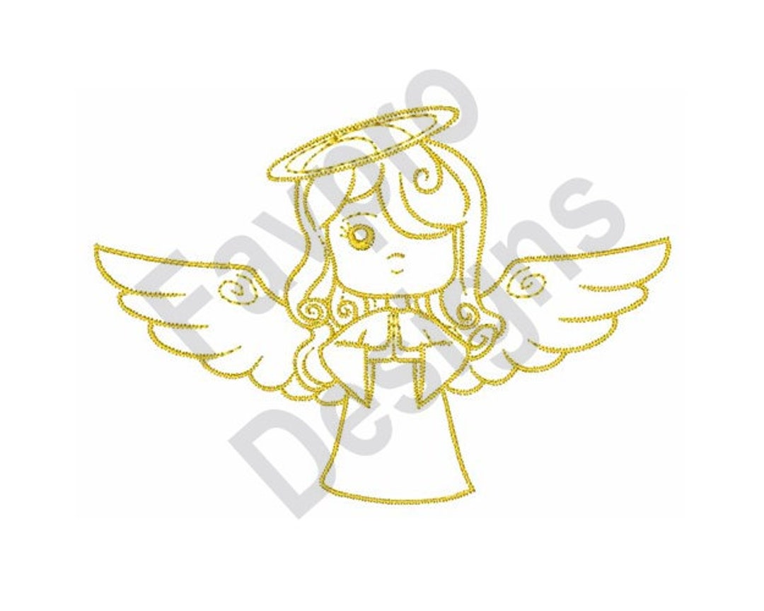Angel Outline - Machine Embroidery Design - Etsy