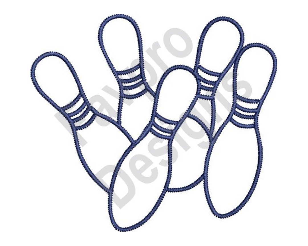 Bowling Pin Outline - Machine Embroidery Design - Etsy