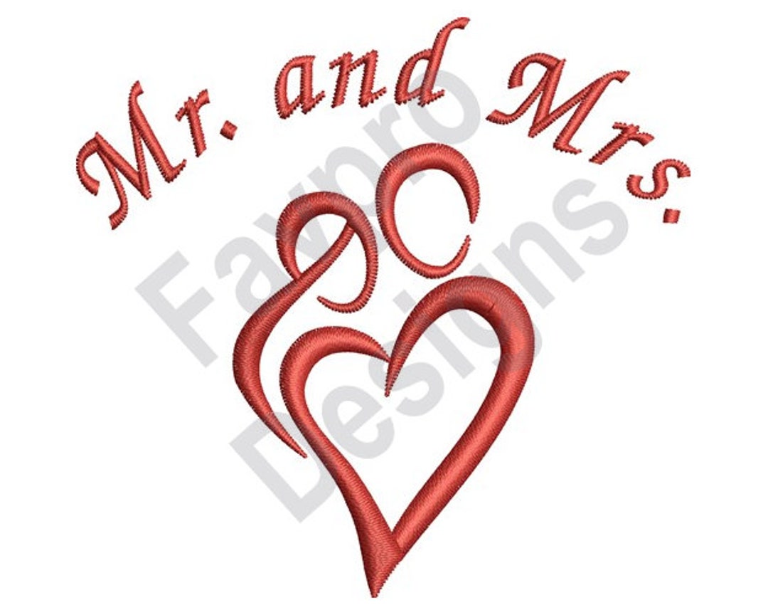 Mr. and Mrs. - Machine Embroidery Design - Etsy