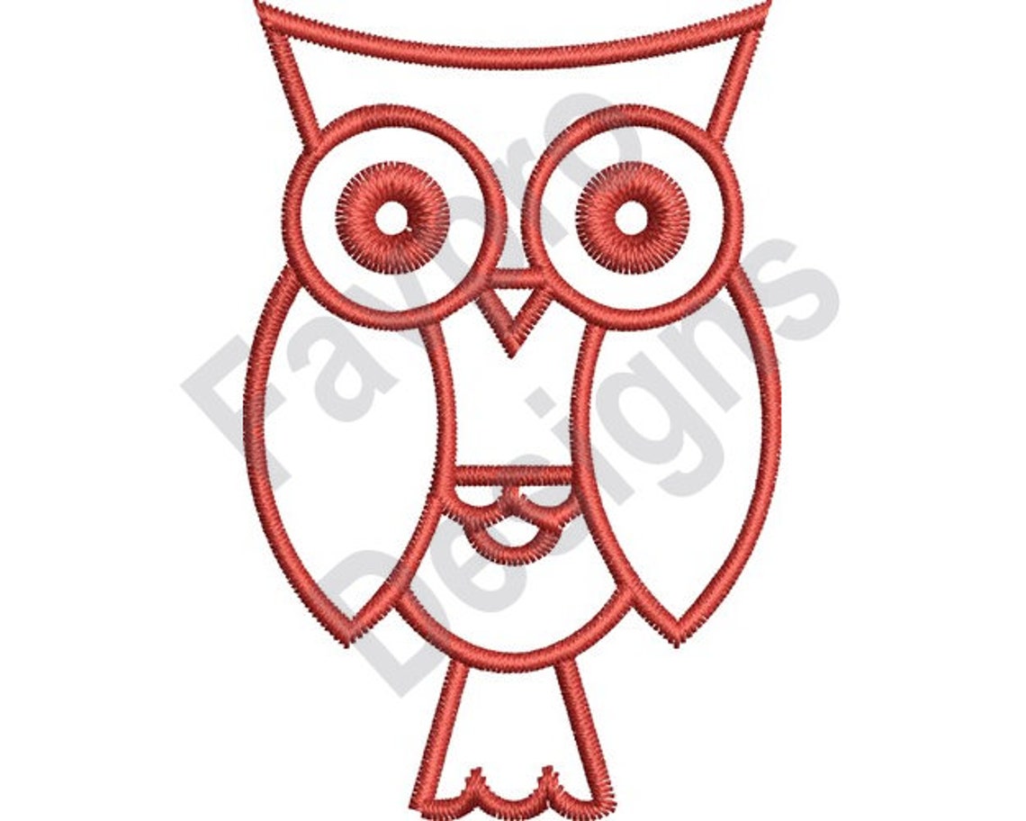 Owl Outline Machine Embroidery Design - Etsy