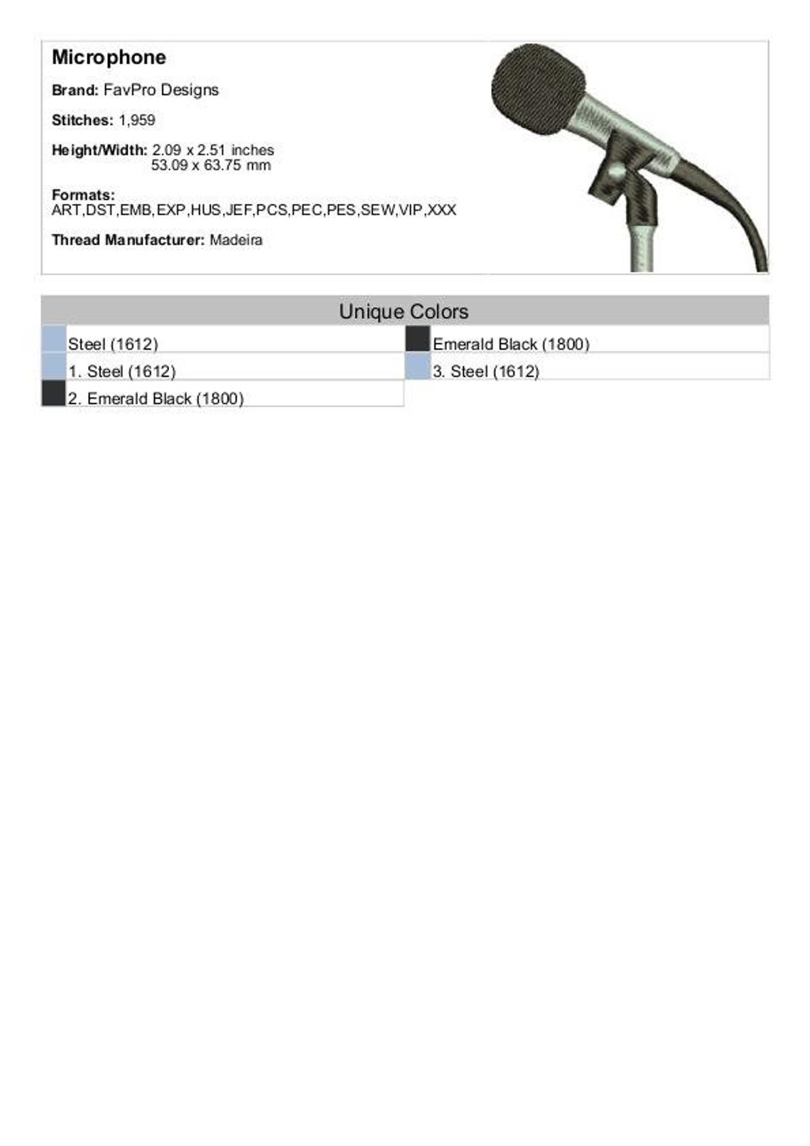 Microphone - Machine Embroidery Design - Etsy