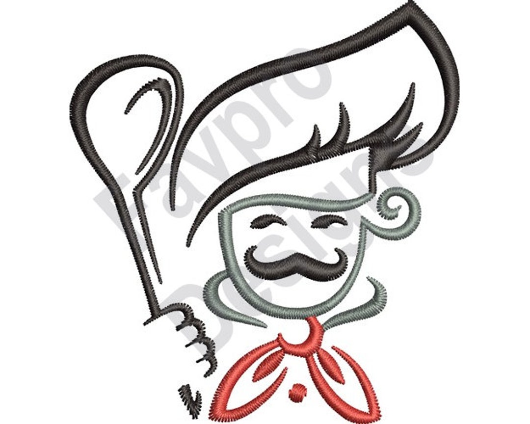Chef Outline - Machine Embroidery Design - Etsy