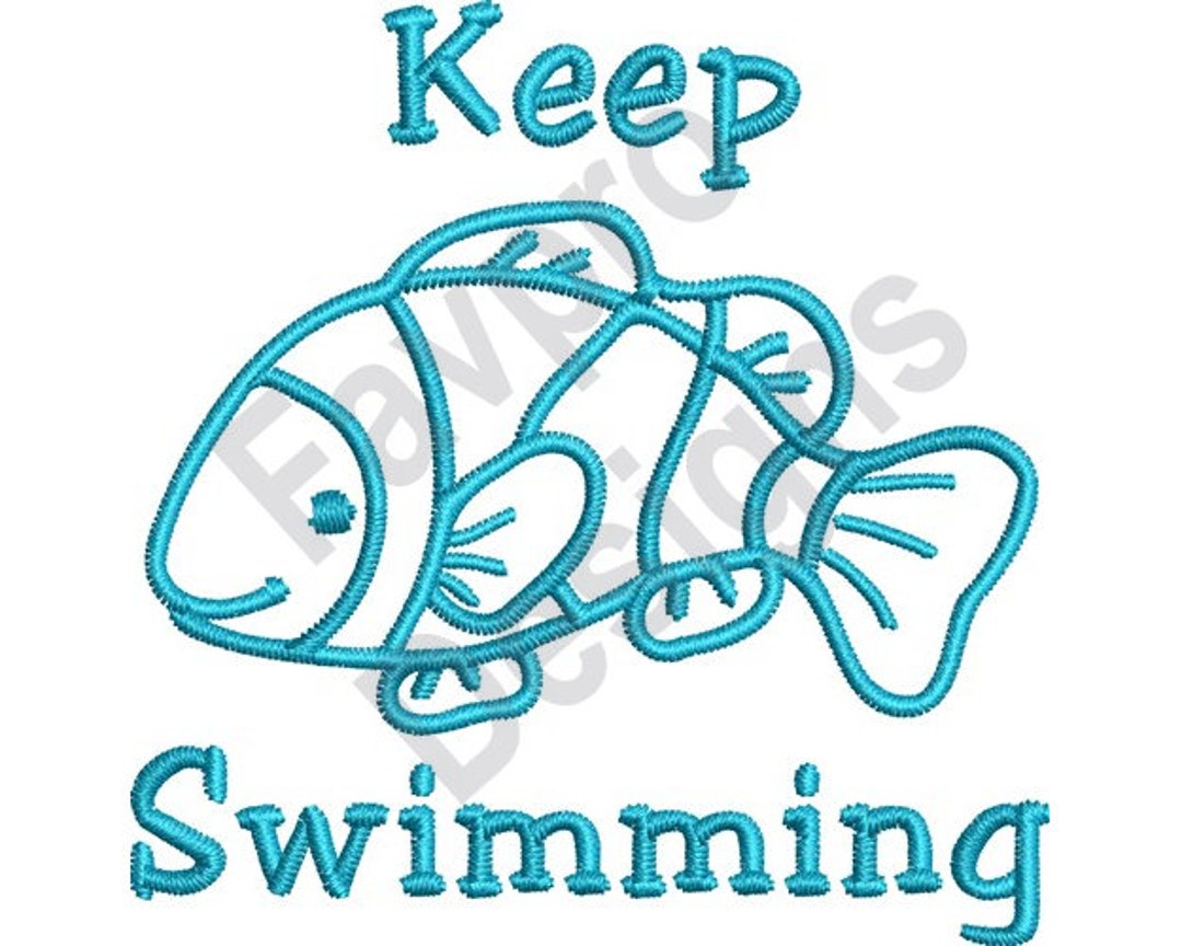 Keep Swimming - Machine Embroidery Design - Etsy