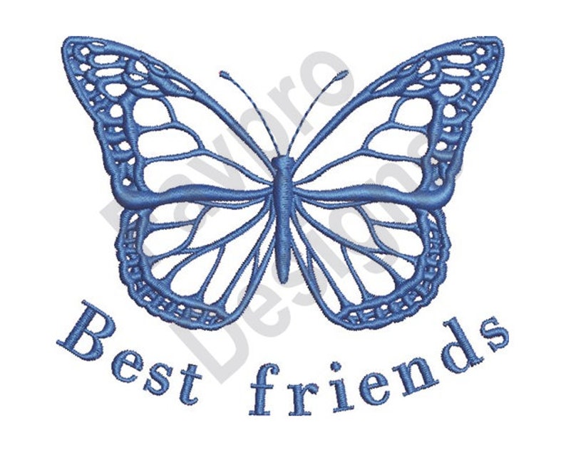 Butterfly Best Friends Machine Embroidery Design (digital Download) - Etsy
