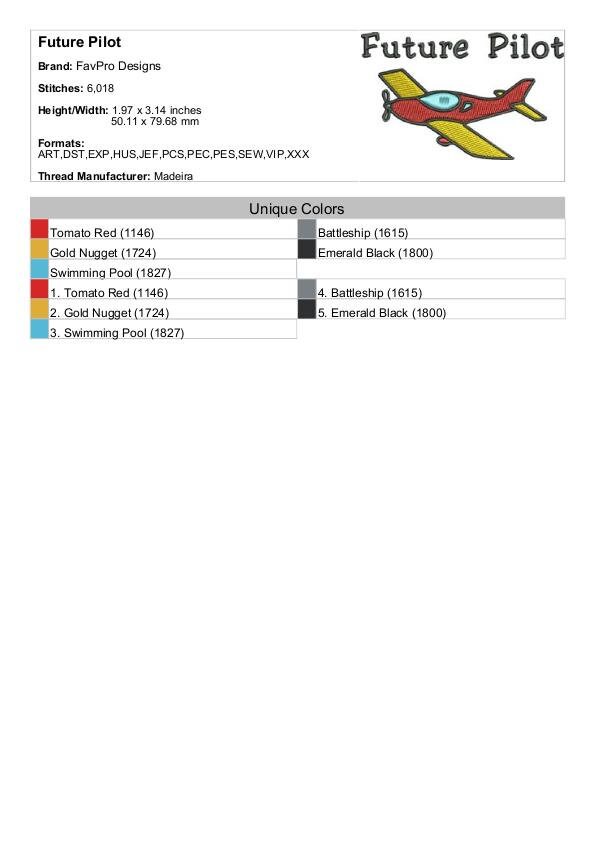 Future Pilot Machine Embroidery Design - Etsy