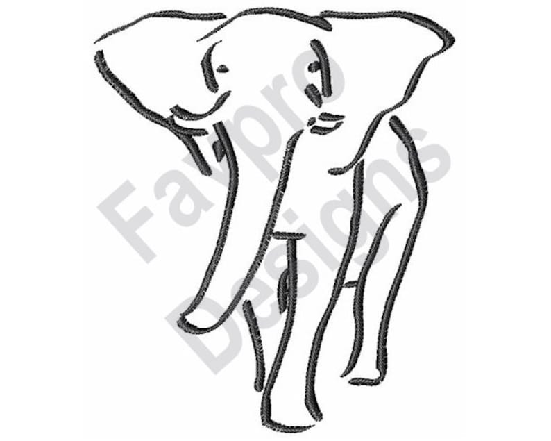 Elephant Outline Machine Embroidery Design | Etsy