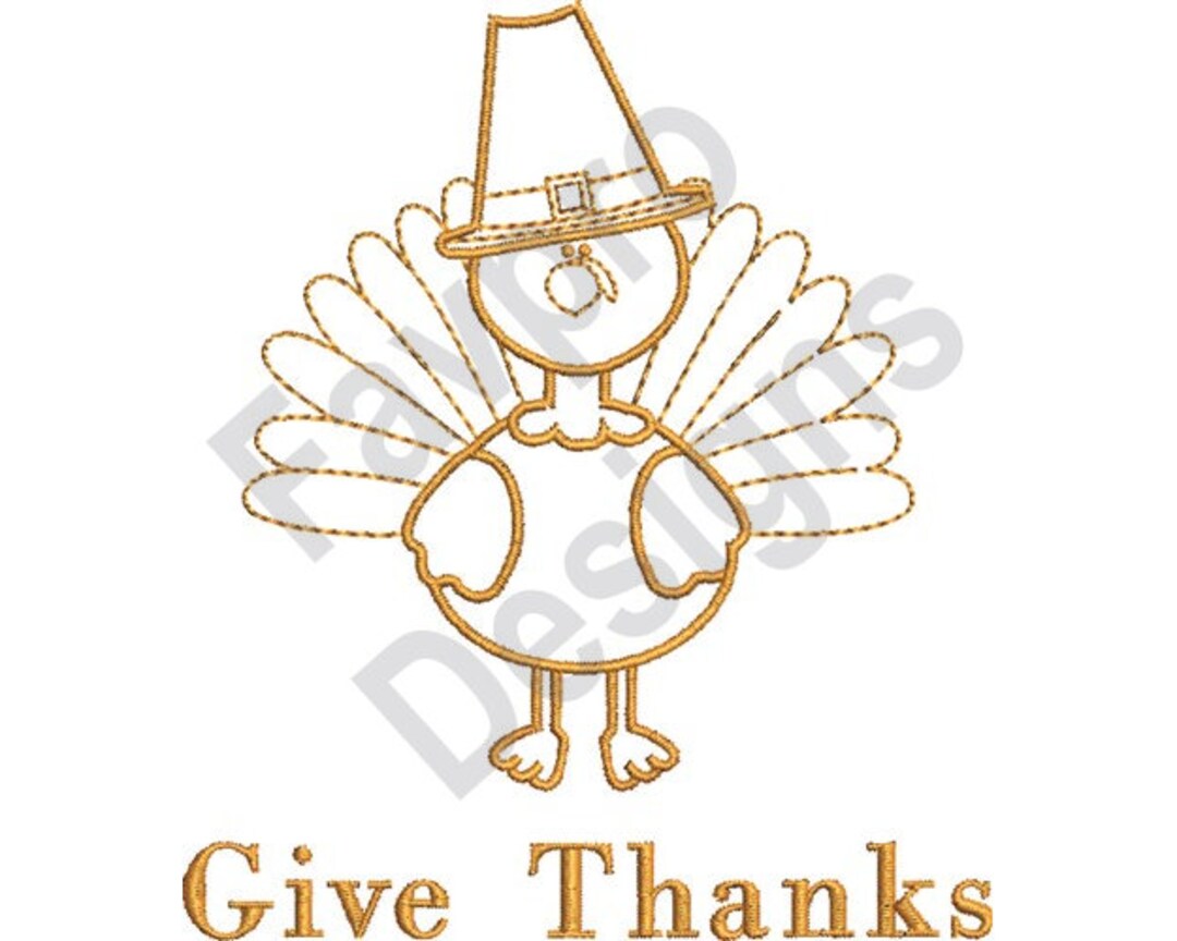 Give Thanks - Machine Embroidery Design - Etsy