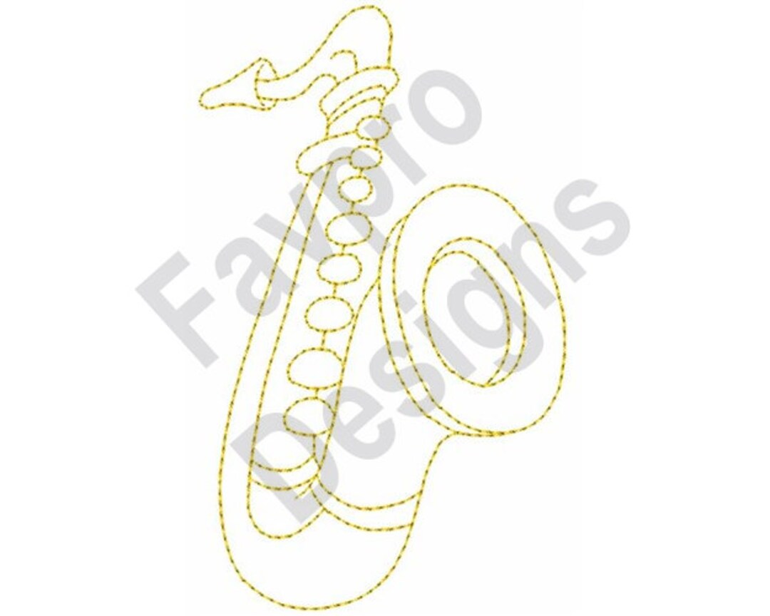 Saxophone Outline - Machine Embroidery Design - Etsy