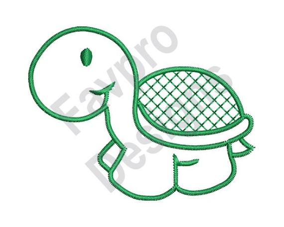 Turtle Outline Machine Embroidery Design | Etsy