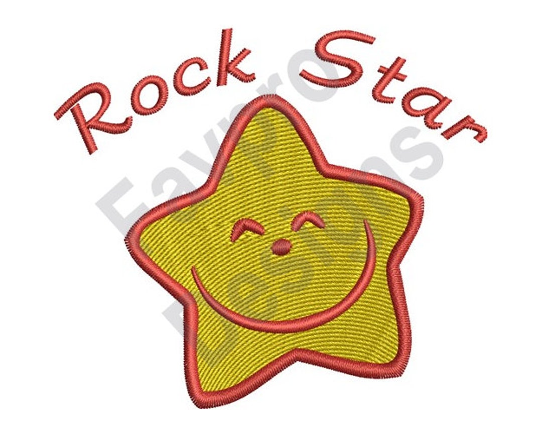 Happy Rock Star - Machine Embroidery Design - Etsy