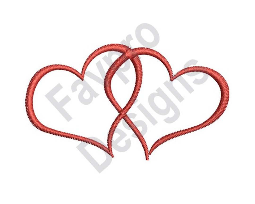 Double Heart - Machine Embroidery Design - Etsy
