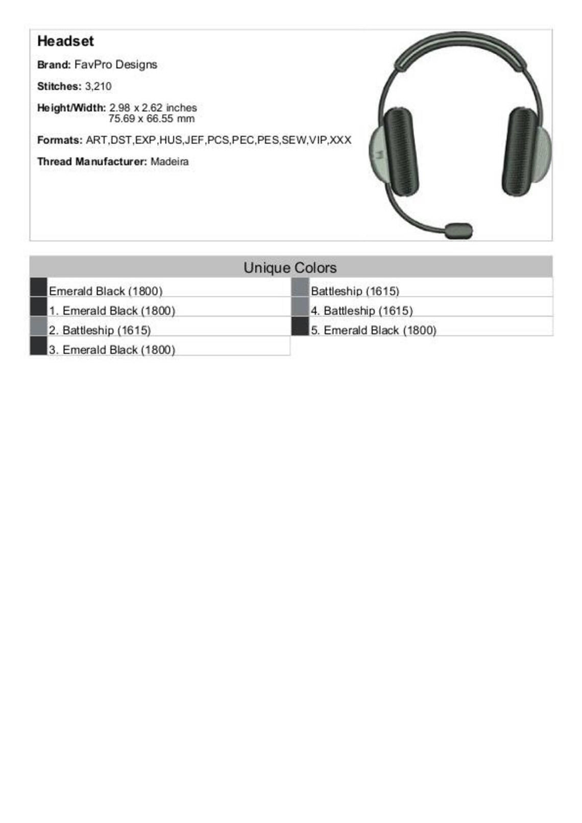 Headset - Machine Embroidery Design - Etsy