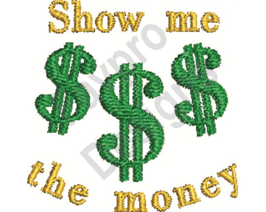 The Money - Machine Embroidery Design - Etsy