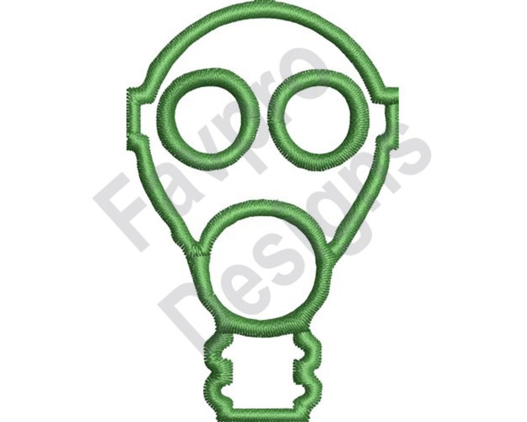 Gas Mask Outline - Machine Embroidery Design - Etsy