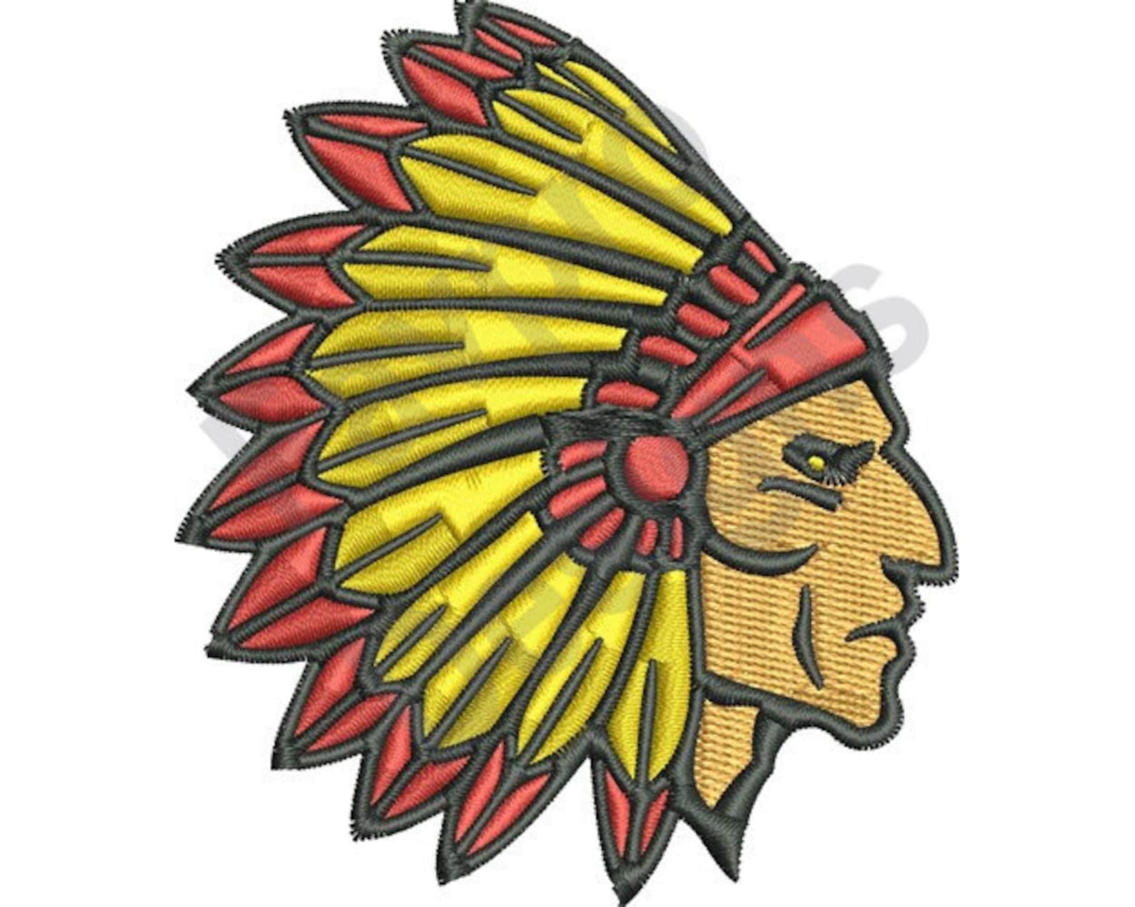 Indian Head - Machine Embroidery Design - Etsy