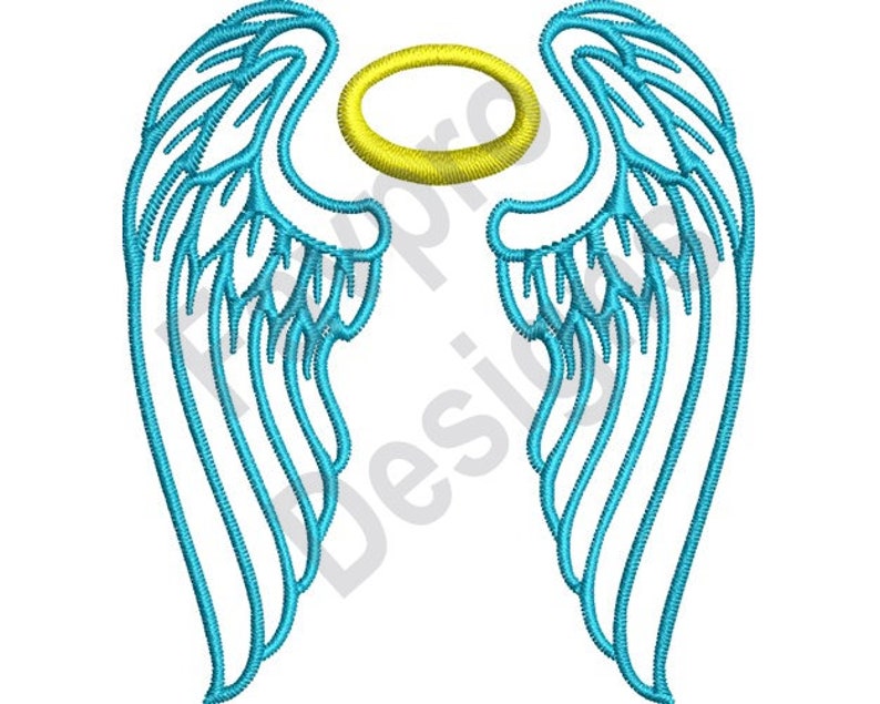 Wings & Halo Machine Embroidery Design - Etsy