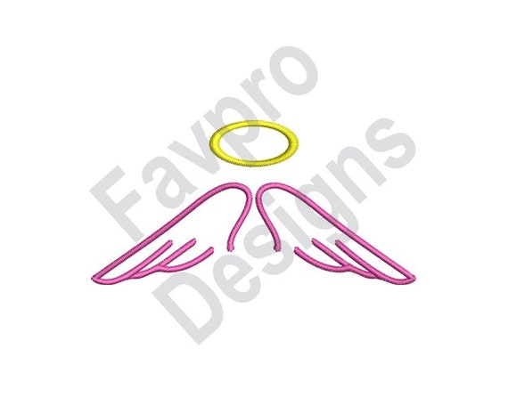 Wings & Halo Machine Embroidery Design | Etsy