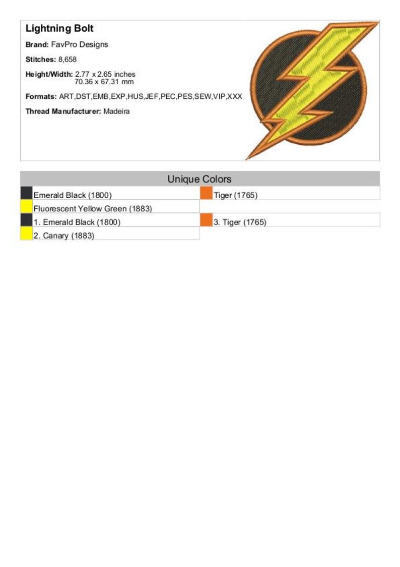 Lightning Bolt - Machine Embroidery Design - Etsy