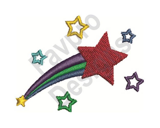 Shooting Star Machine Embroidery Design | Etsy