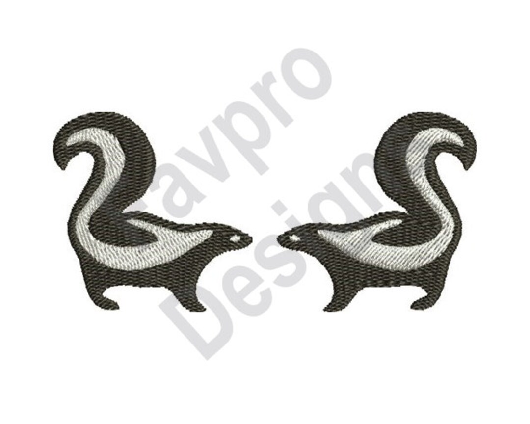 Two Skunks - Machine Embroidery Design - Etsy