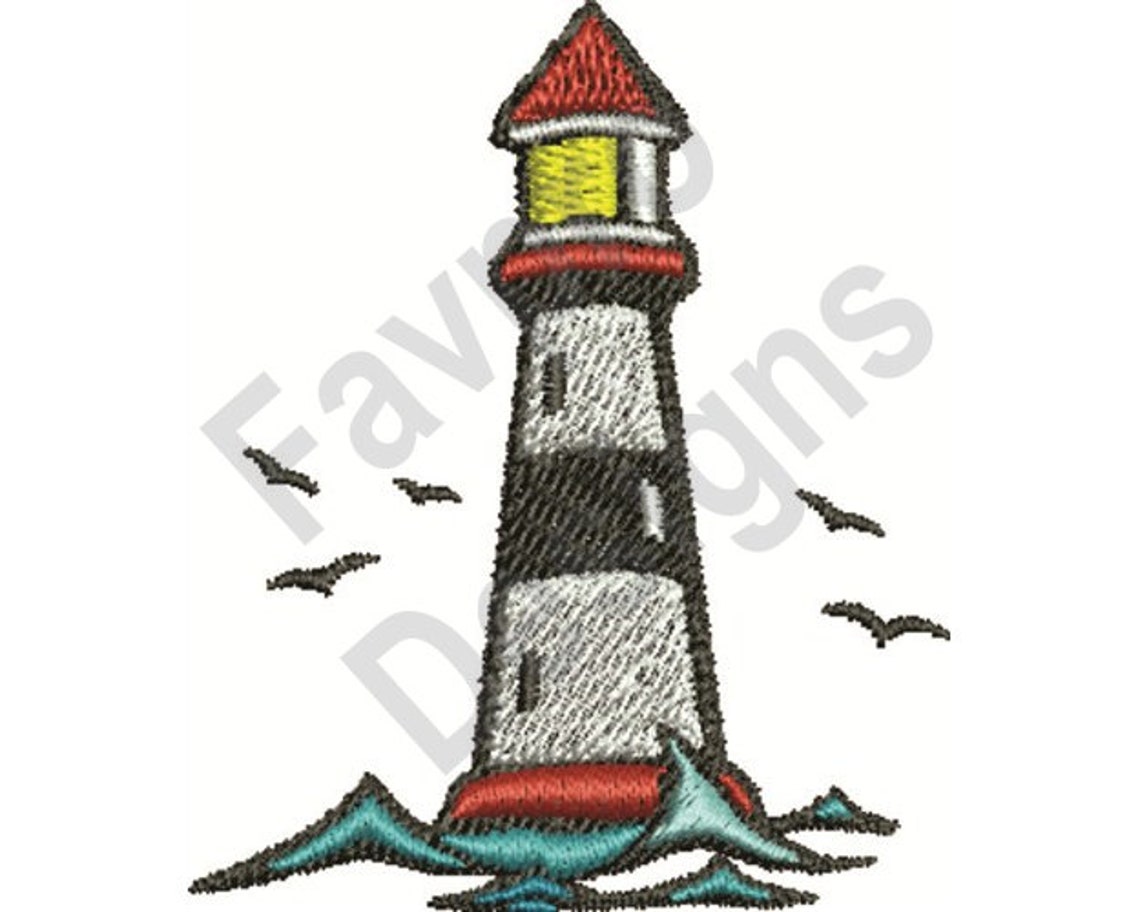 Lighthouse Machine Embroidery Design - Etsy