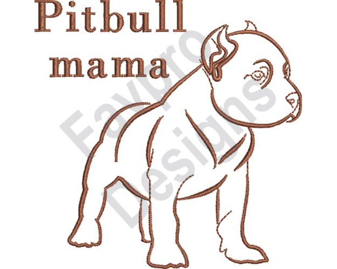 Pitbull Mama - Machine Embroidery Design - Etsy