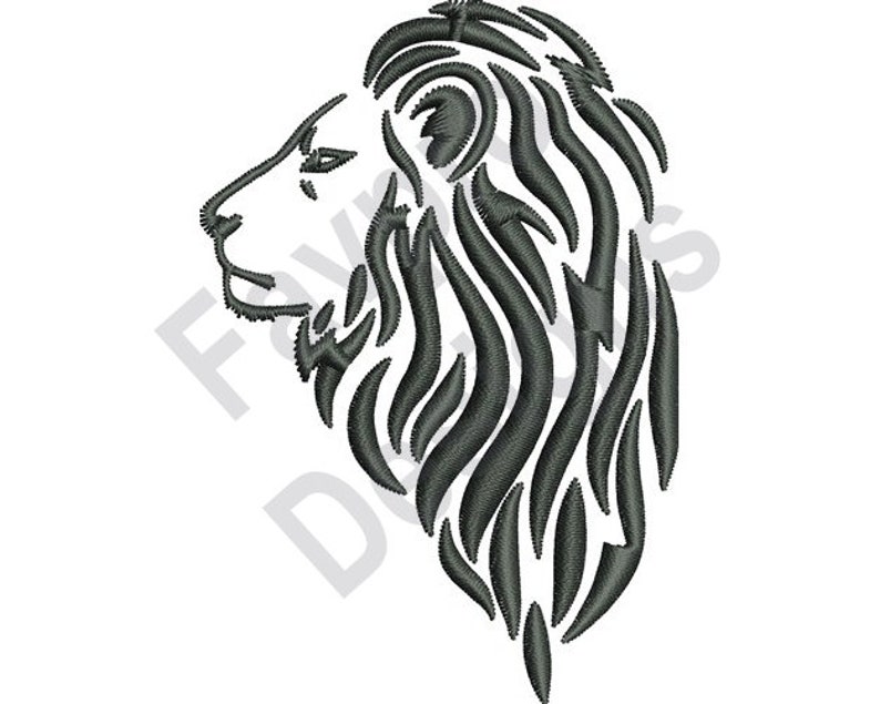 Lion Head Machine Embroidery Design | Etsy