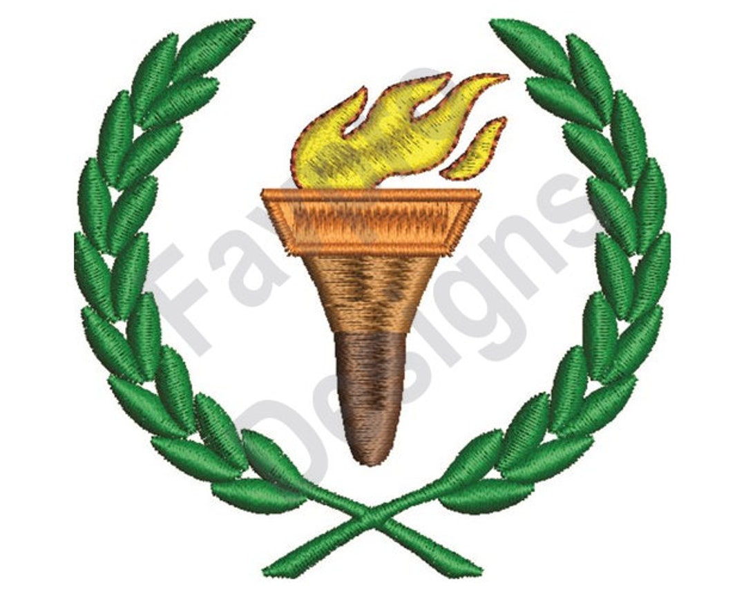 Wreath and Torch - Machine Embroidery Design - Etsy