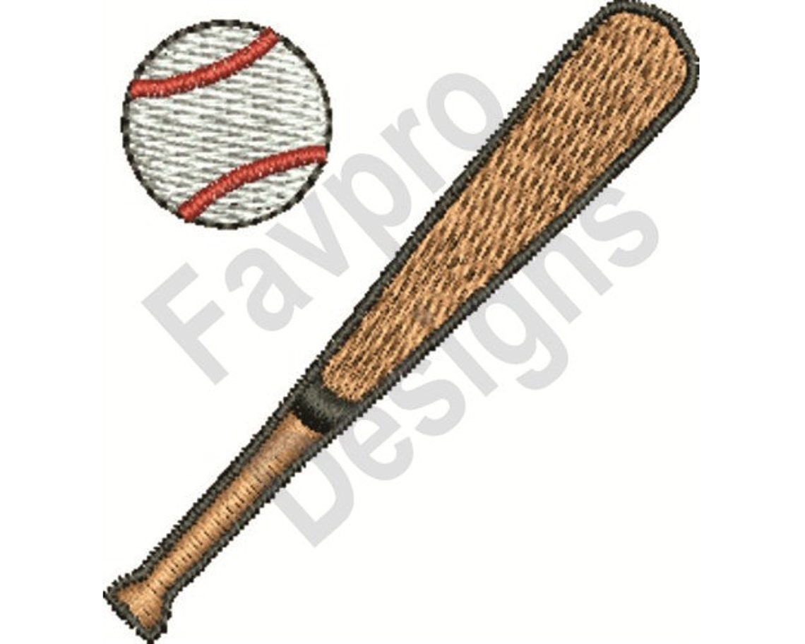 Bat & Ball Machine Embroidery Design | Etsy